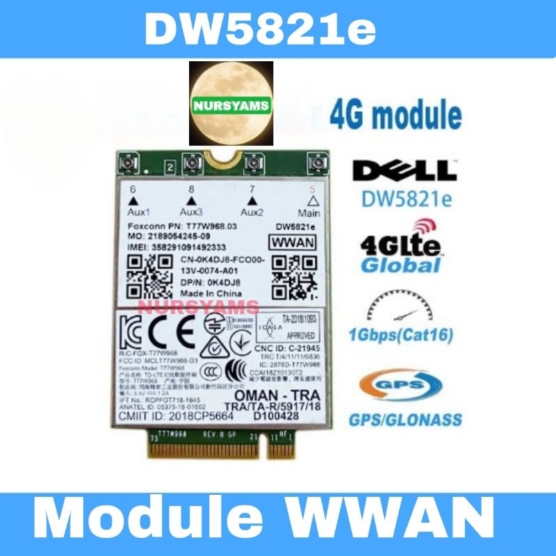 Dw5821e LTE Cat16 WWAN Card Module Modem Assembled | Shopee Malaysia