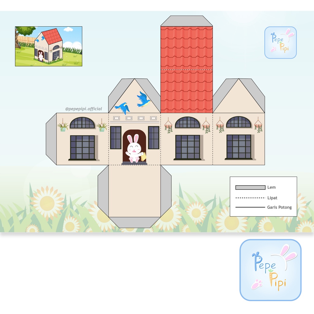 Papercraft Pattern House Paper Craft House Paper Cut & Play Crafts ...