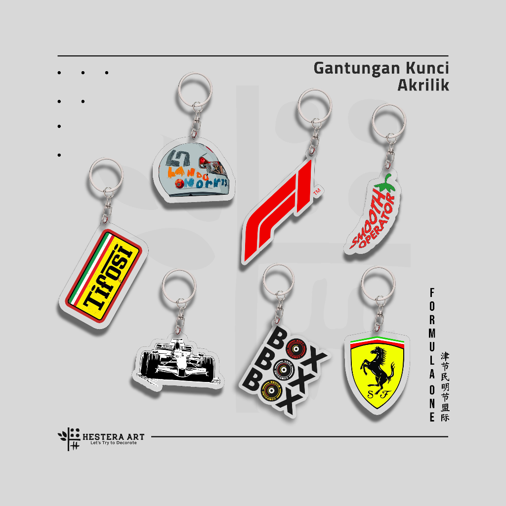GANTUNGAN F1 Acrylic Keychain | Acrylic Key Chain Formula One F1 F1 ...