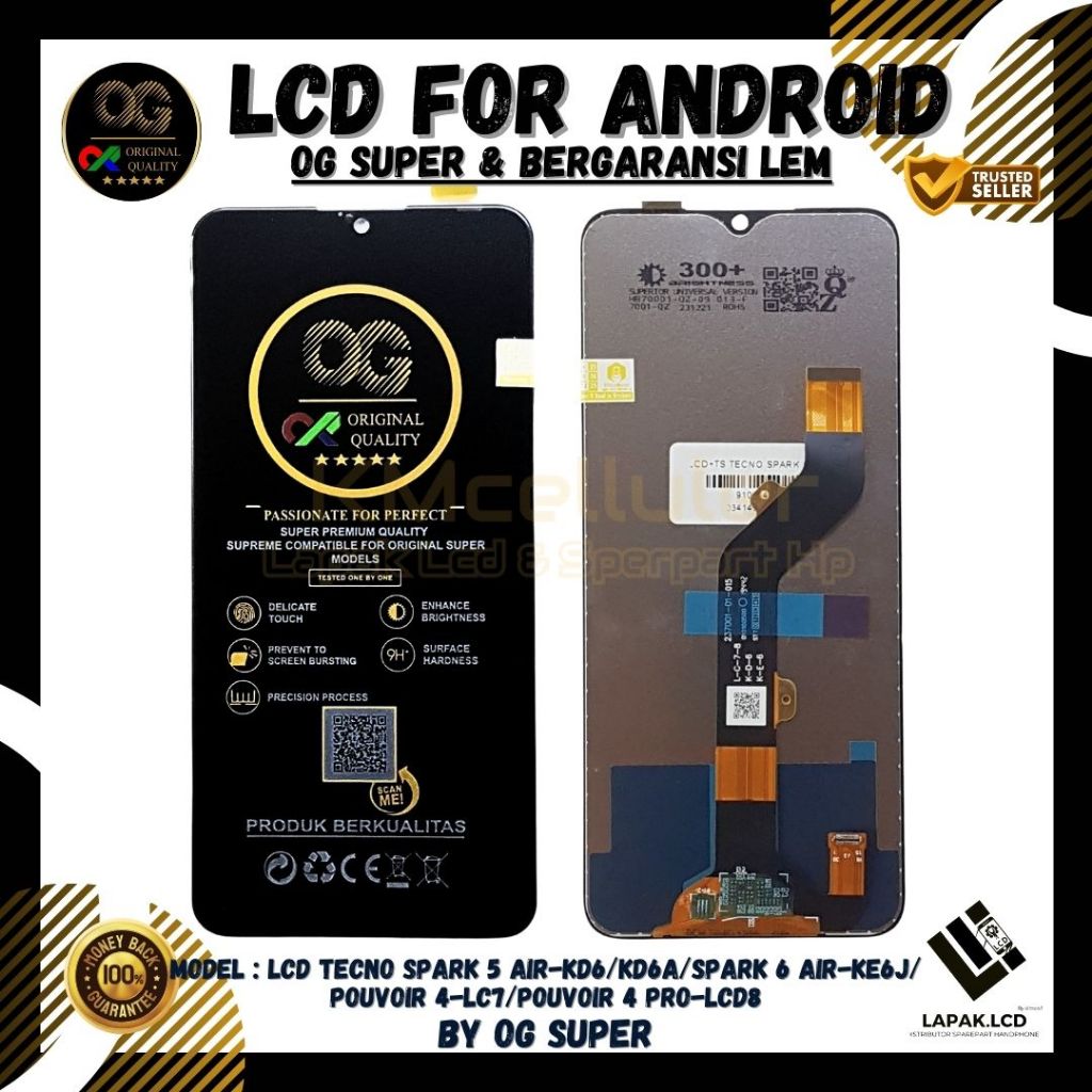 Lcd Touchscreen TECNO SPARK 5 AIR-KD6/KD6A/KE6/SPARK 6 AIR-KE6J By OG ...
