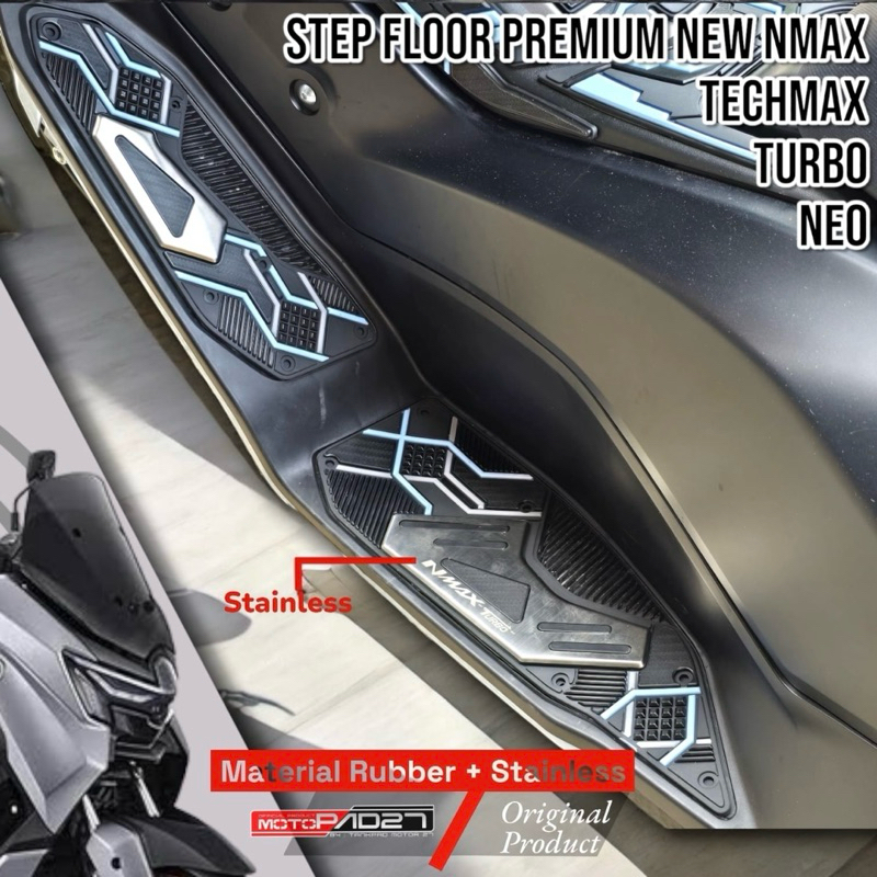 Step floor Carpet bordes rubber stainless Front Special For Yamaha Nmax ...
