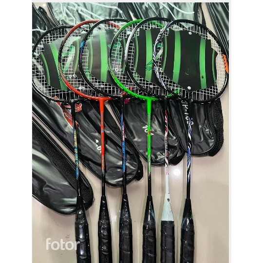 Flexible BADMINTON RACKET WITH STRINGS + FLEXIBLE CARBON BAG READY TO ...