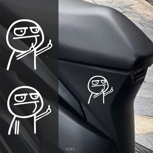 Middle Finger Emoji Cutting Stickers Motorcycle Car Stickers Cute ...