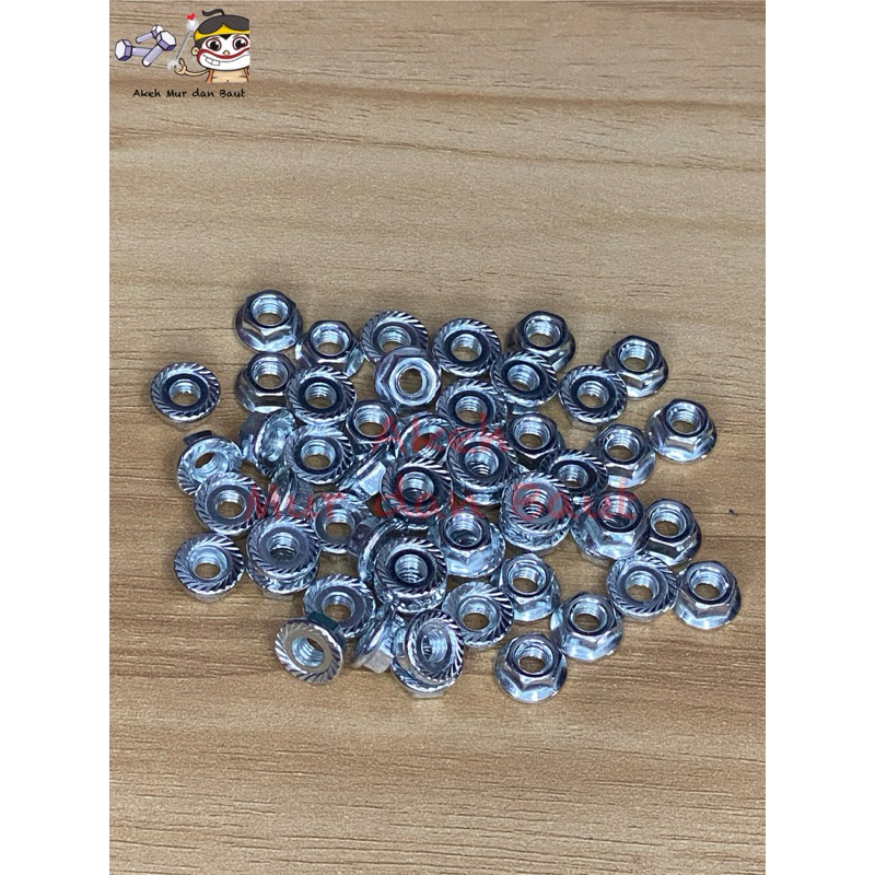 PUTIH M4 White Iron Flange Nut/M4 Flange Cap Nut | Shopee Malaysia