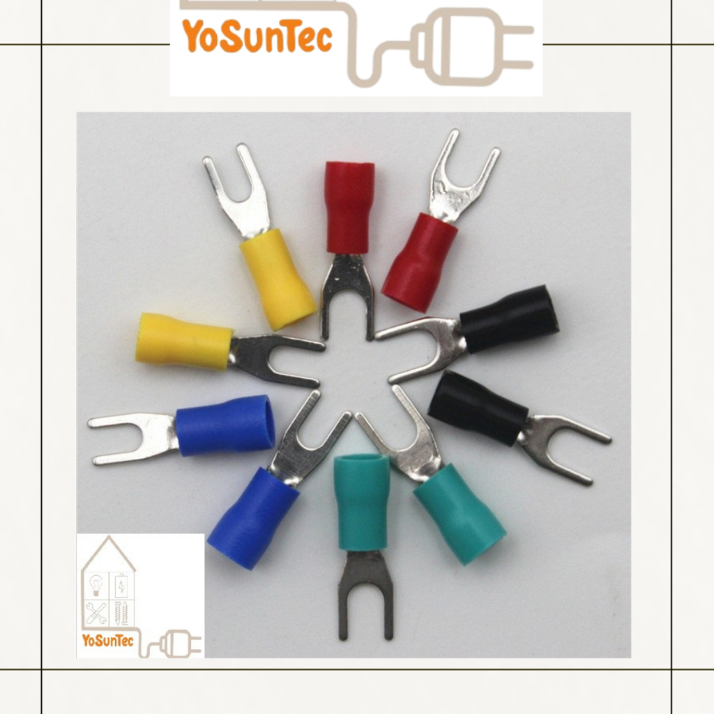 Cable Skun Y Fork Insulation SV1.25-3 2-4 Cable Lug Terminal Sekun skun ...