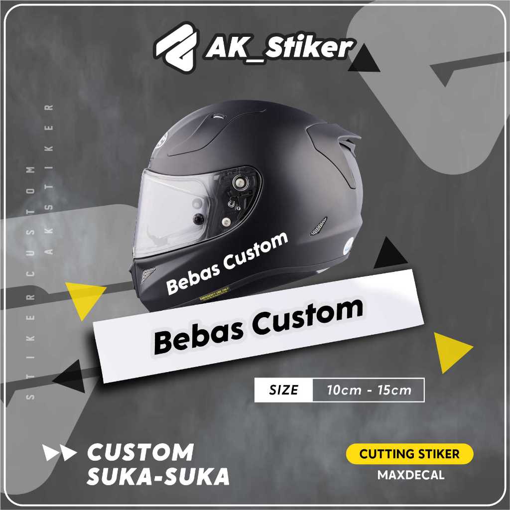 MINIMAL Helmet CUTTING Stickers - CUSTOM Helmet Writing Stickers ...