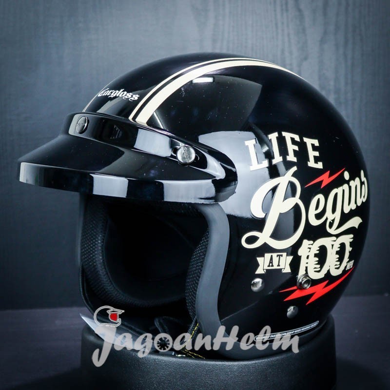 CARGLOSS HELMET CF RETRO ARMY | BLACK BEGINNERS | CARGLOS Half Face ...