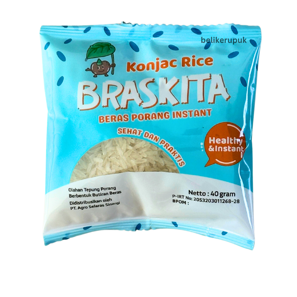 Braskita Porang Rice in 40g Sachet Packaging | Konjac Shirataki Instant ...