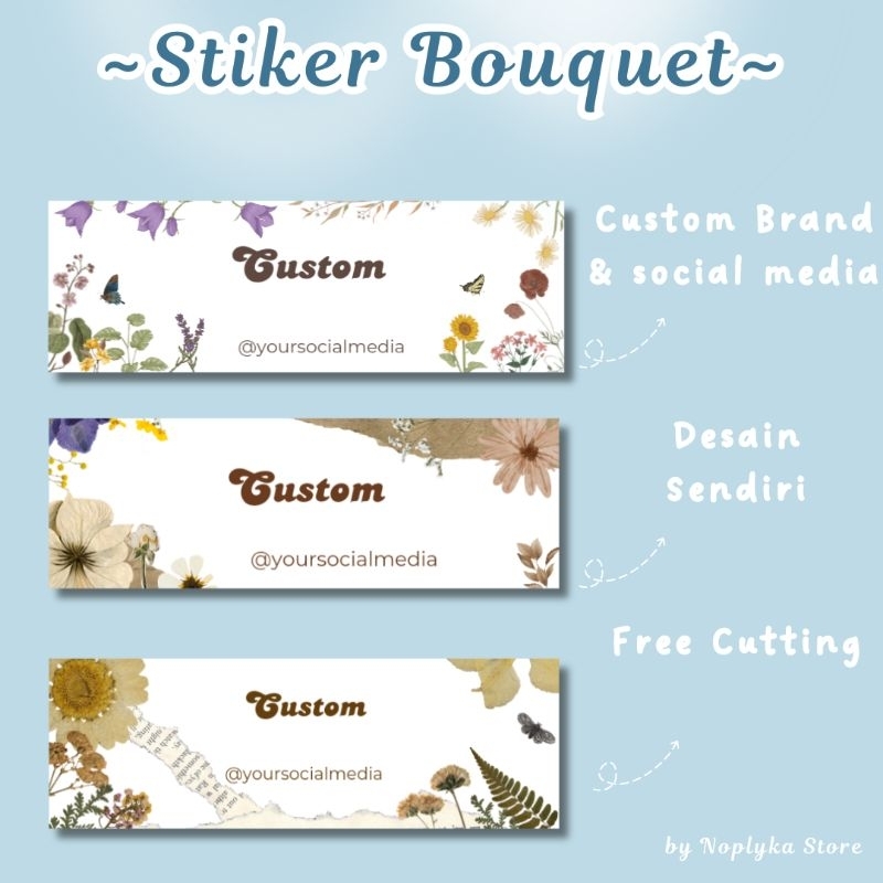 Custom Flower Bouquet Label Sticker Costum Flower Bouquet Label Sticker ...