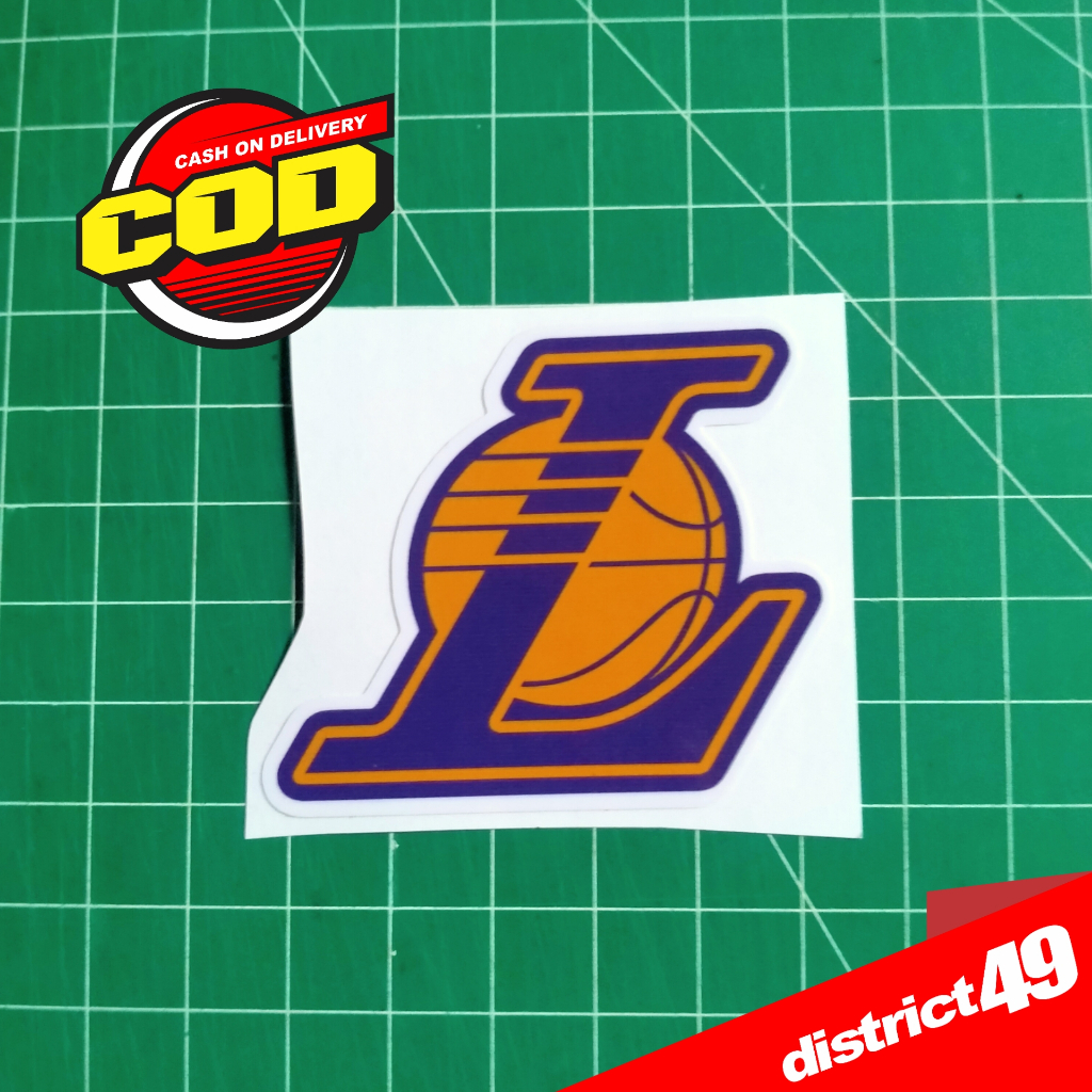 Lakers NBA LOGO Sticker - Waterproof Glossy Laminate Print Cut Sticker ...