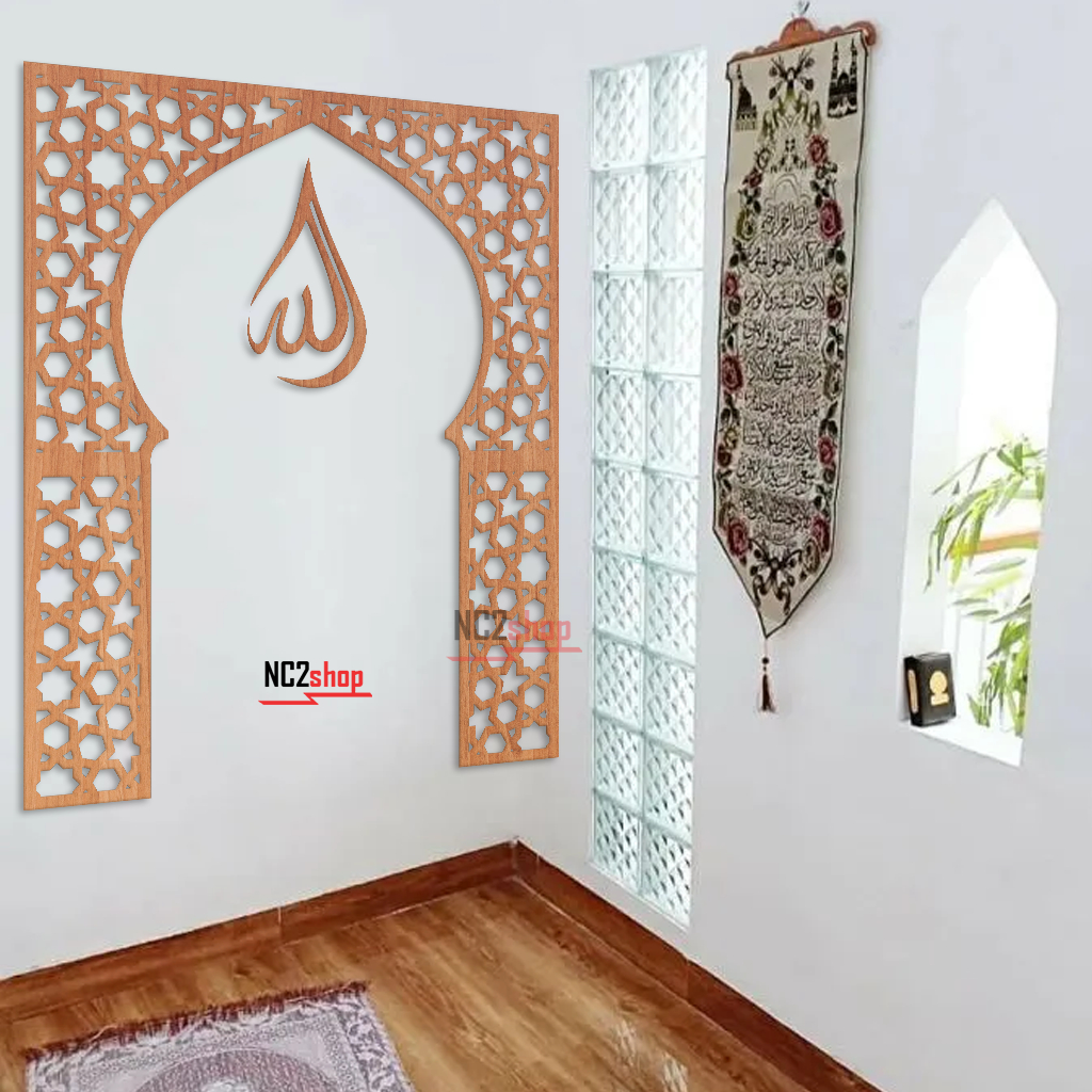 KAYU Mihrab Wooden Wall Decor For House musholla - Prayer Room mihrab ...