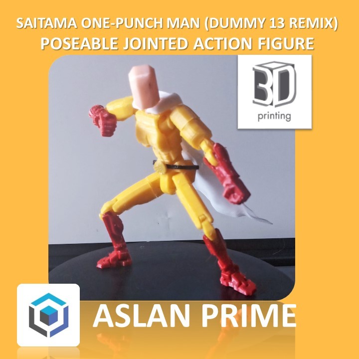 Dummy 13 SAITAMA ONE PUNCH MAN EDITION JOINT POSEABLE ACTION FIGURE 3D Print TITAN 13 T13 Toys ...