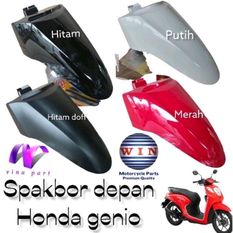 MERAH PUTIH HITAM Honda Genio K0J front fender black red black matte ...