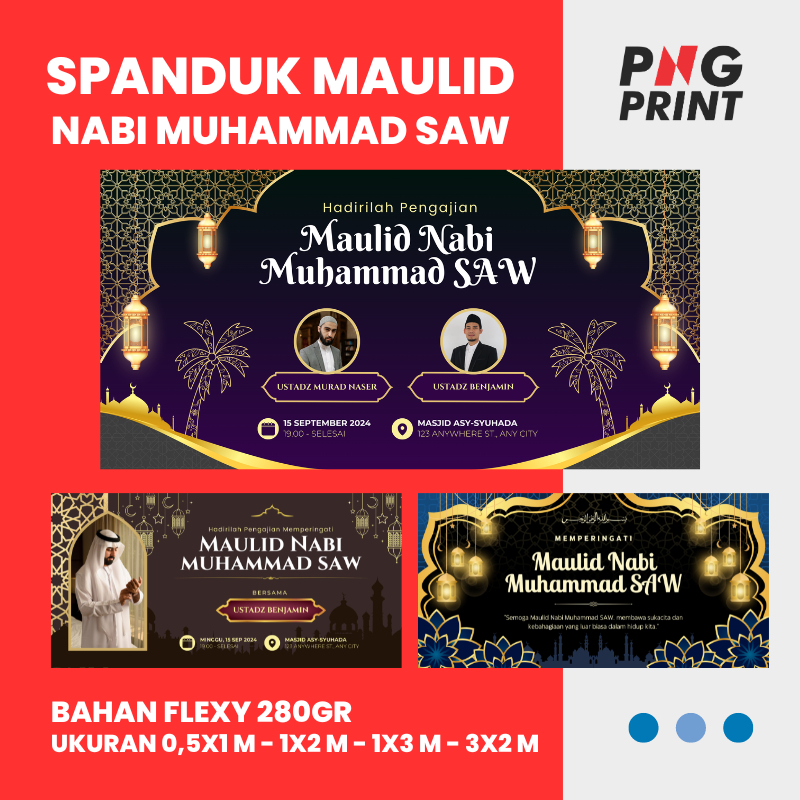 NABI [PNG Print] Prophet Muhammad's Birthday Banner - Custom Backdrop ...
