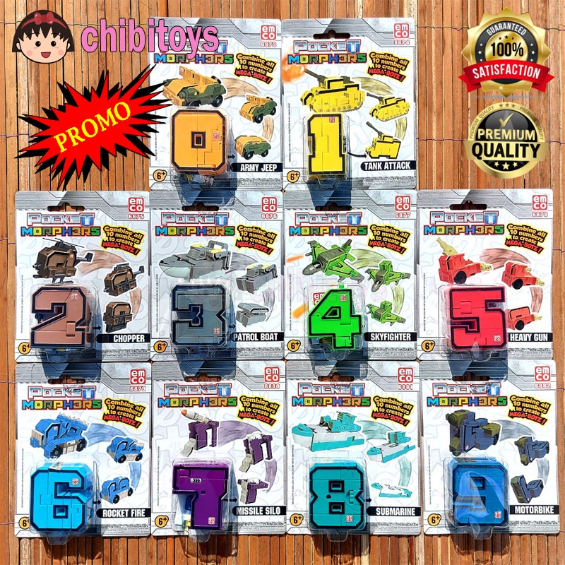 Transformers Pocket Morphers Numbe 0 1 2 3 4 5 6 7 8 9 Robot Numbers ...