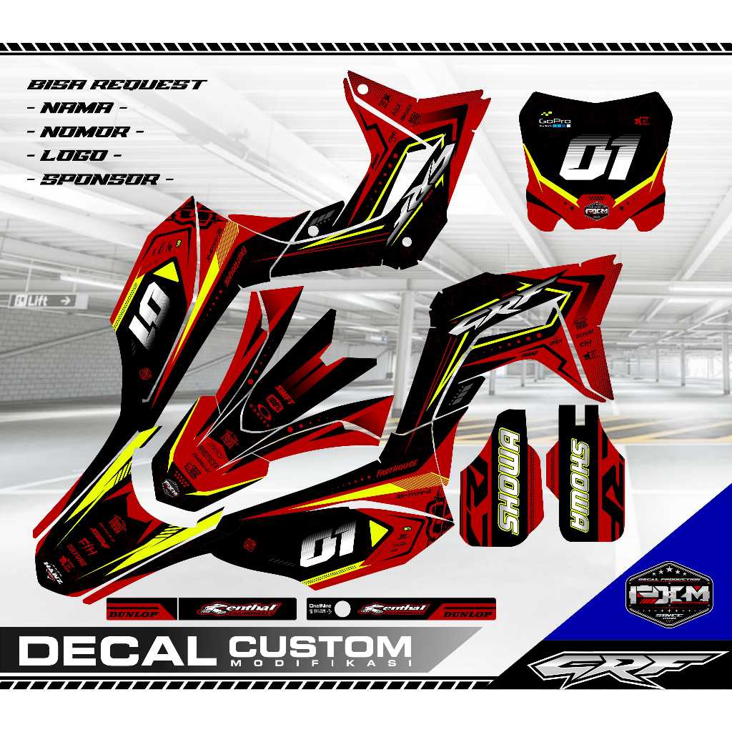 HITAM MERAH Decal CRF 150L FULLBODY RED BLACK COOL, SUPERMOTO (FULL ...