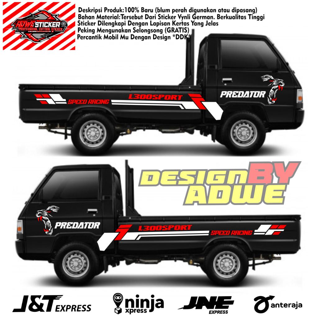 Cutting Pickup Car Sticker L300 Striping JET Pickup Sticker L300 Pickup ...