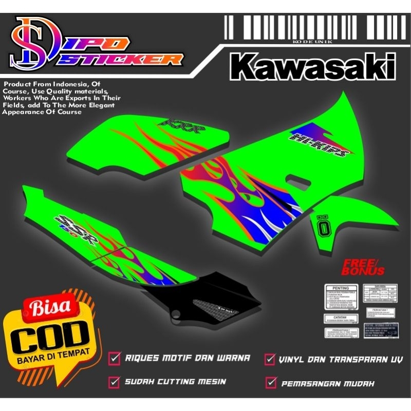 Ninja striping sticker KRR ssr custom UV transparent flame (can request ...