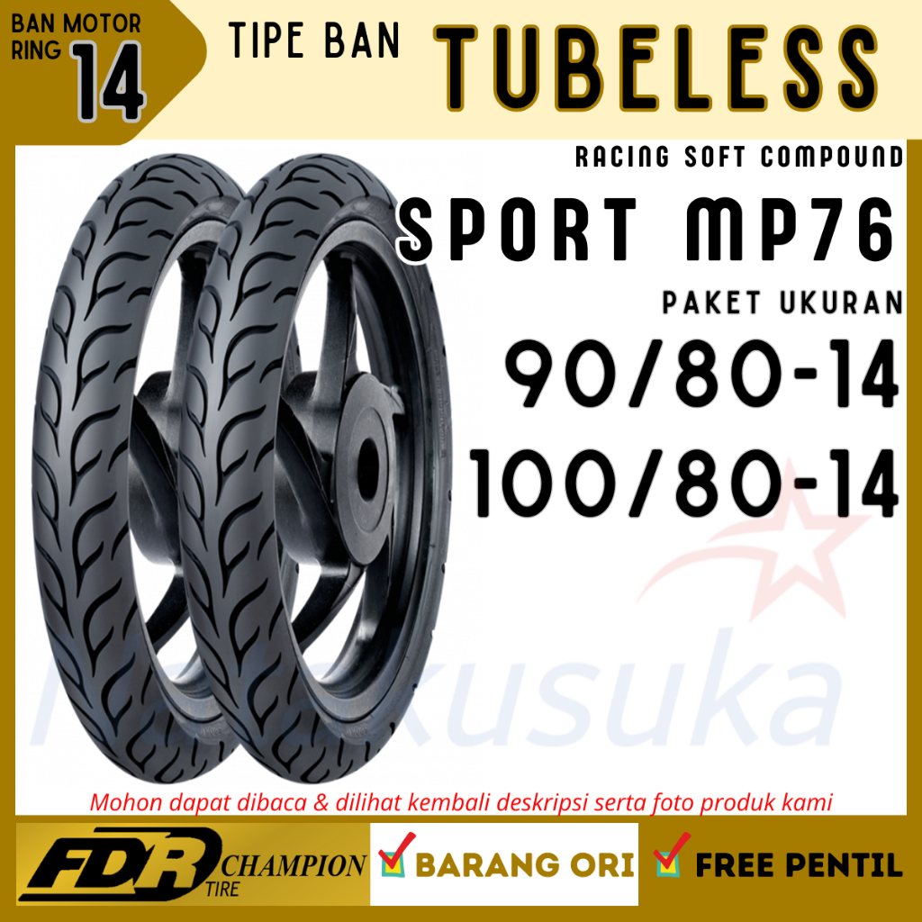[Save Package] FDR Soft Comp. Sport MP76 90/80 & 100/80 - 14 Tubeless ...