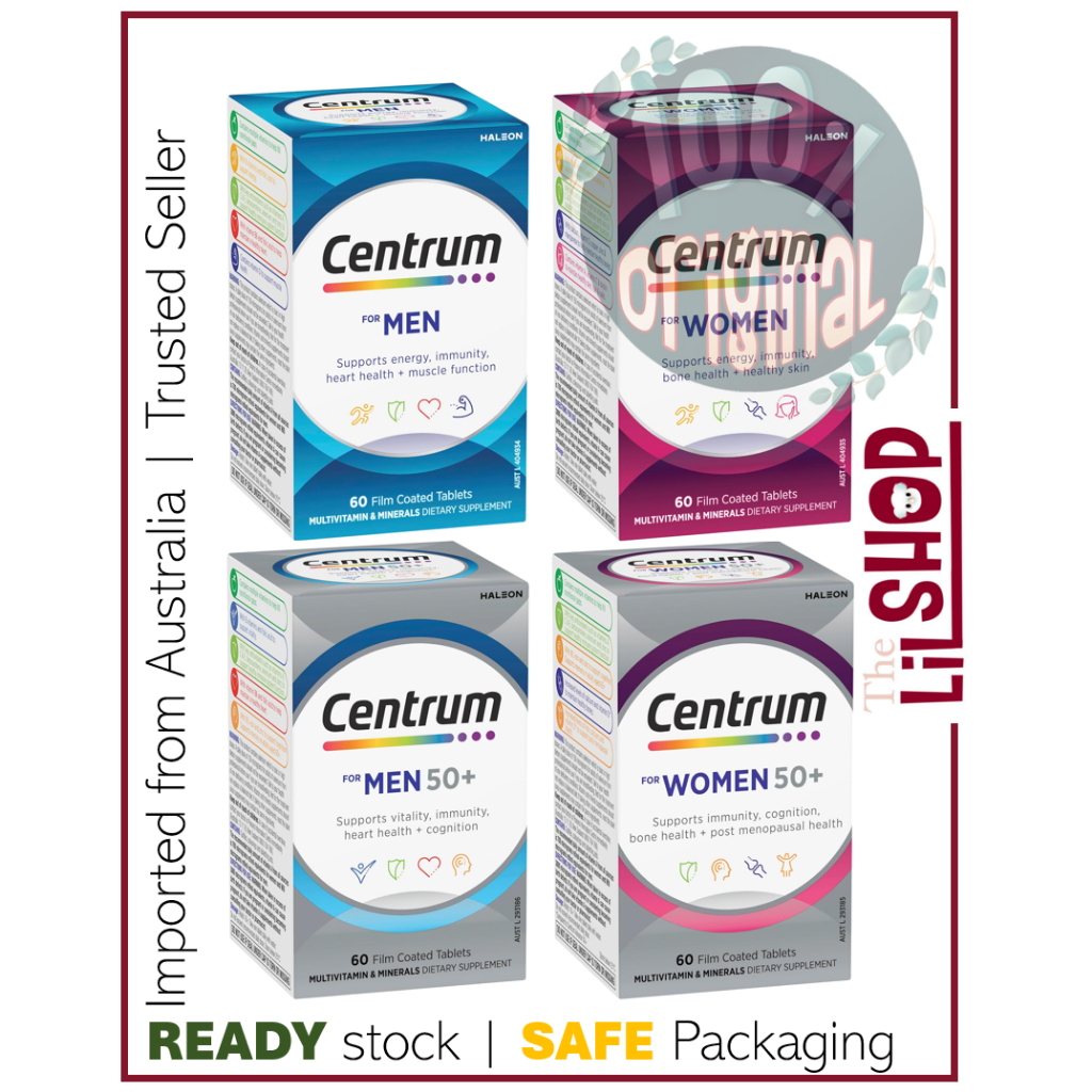 Centrum Daily Multivitamin for MEN | WOMEN | MEN 50+ | WOMEN 50+ - 60 ...