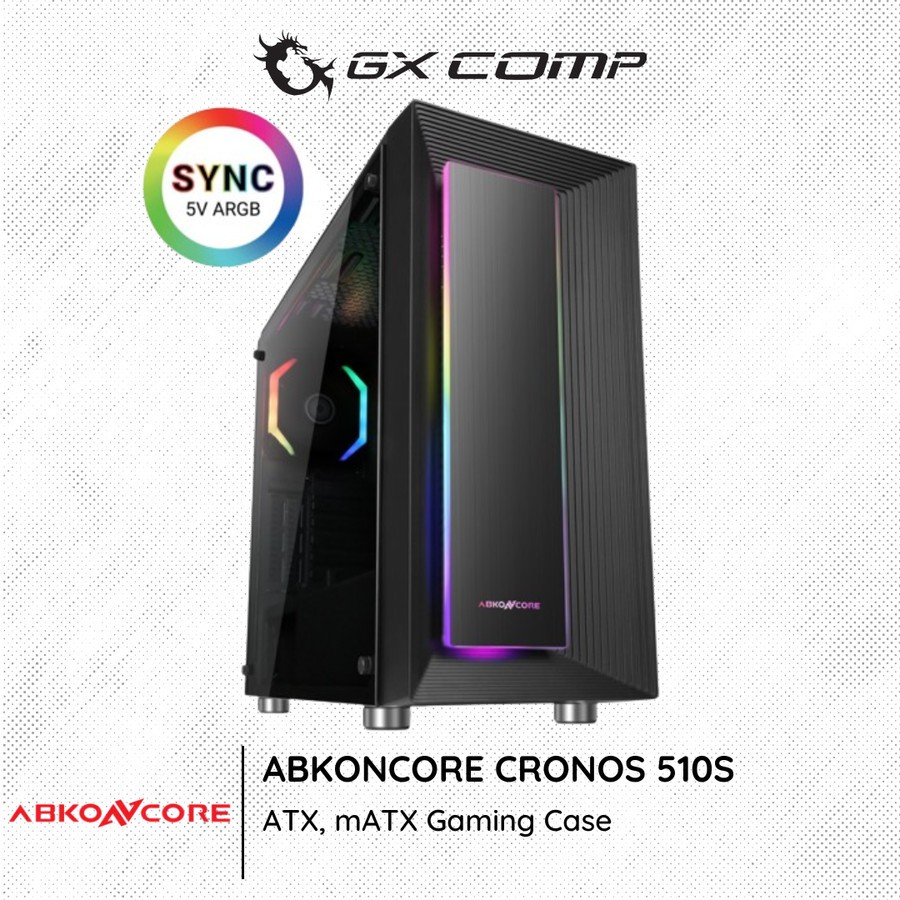 Abkoncore CRONOS 510S Casing | Atx, mATX Gaming Case 1 Fan RGB | Shopee ...
