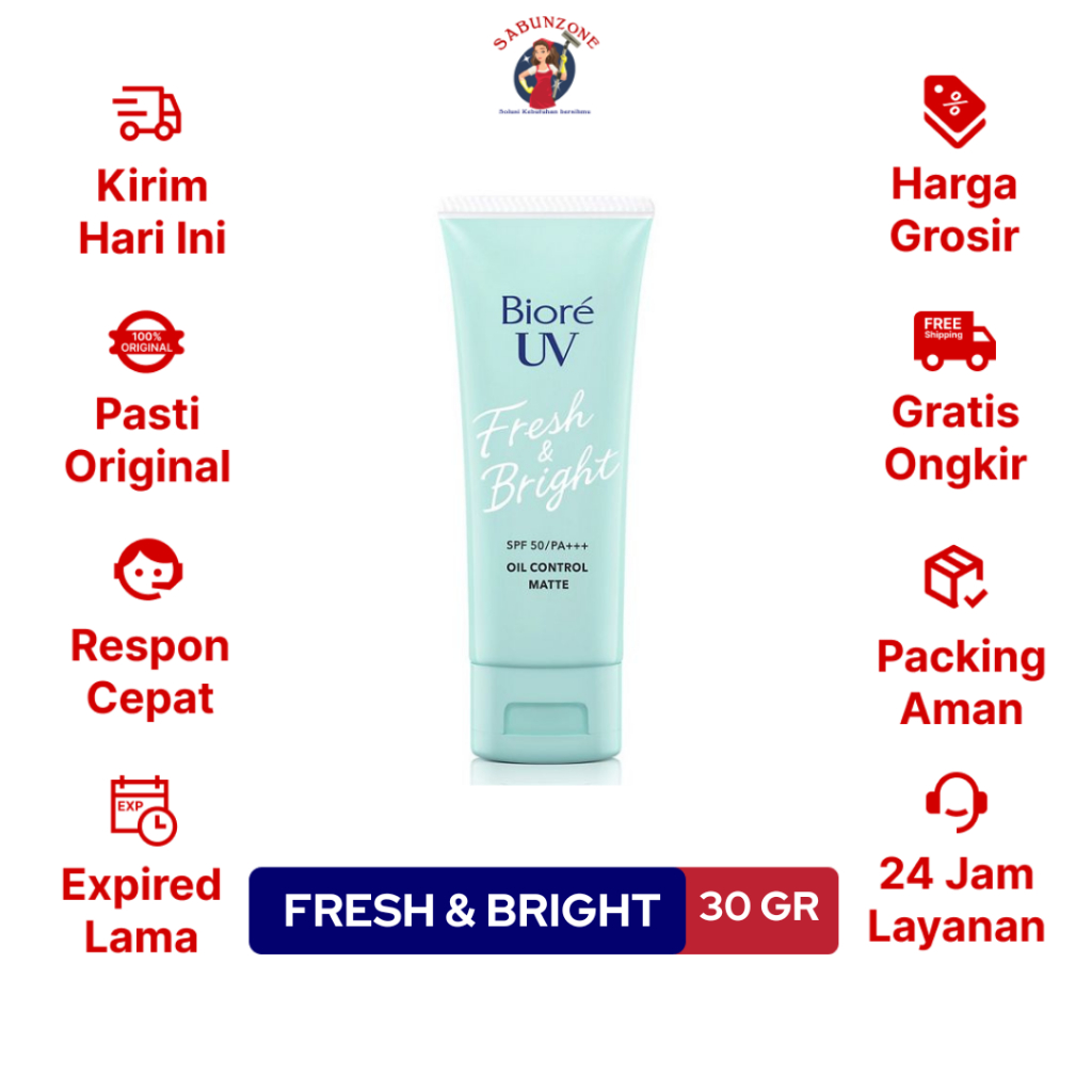 Sunscreen Biore UV Fresh & Bright Oil Control Matte 30 gr | Shopee Malaysia
