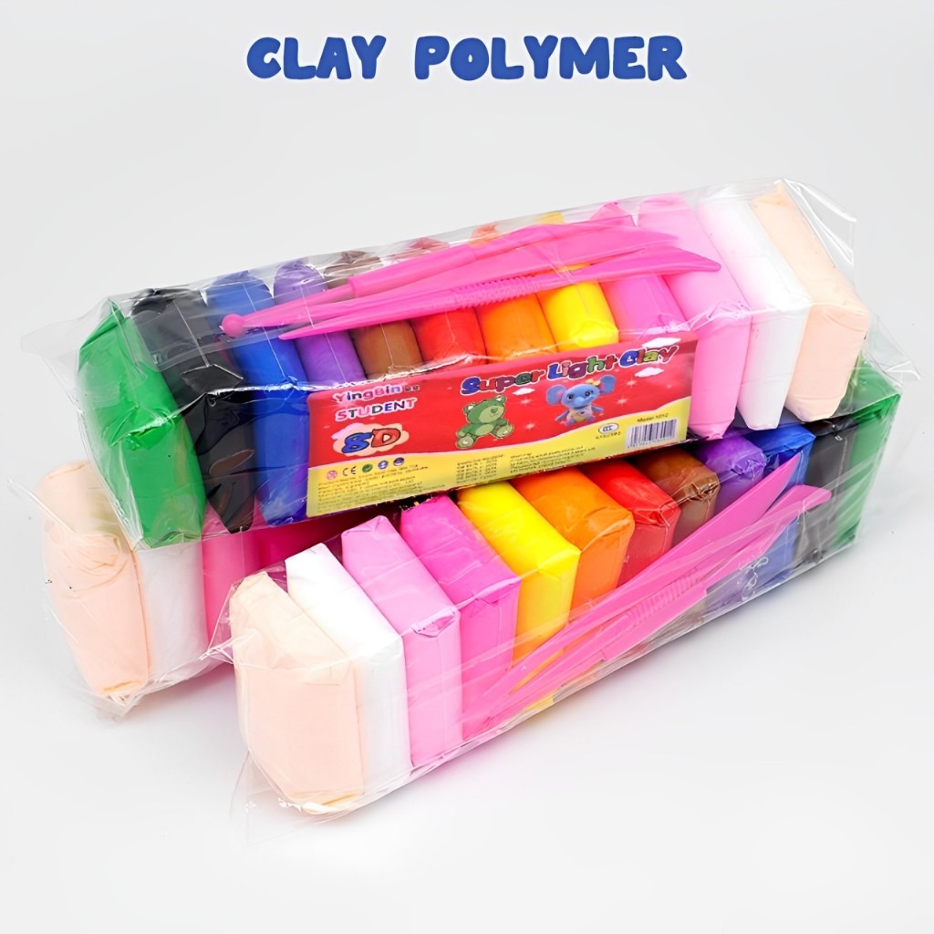 Clay Polymer Toys Set Soft CLAY Dough Color Play 12 Colors Creative ...