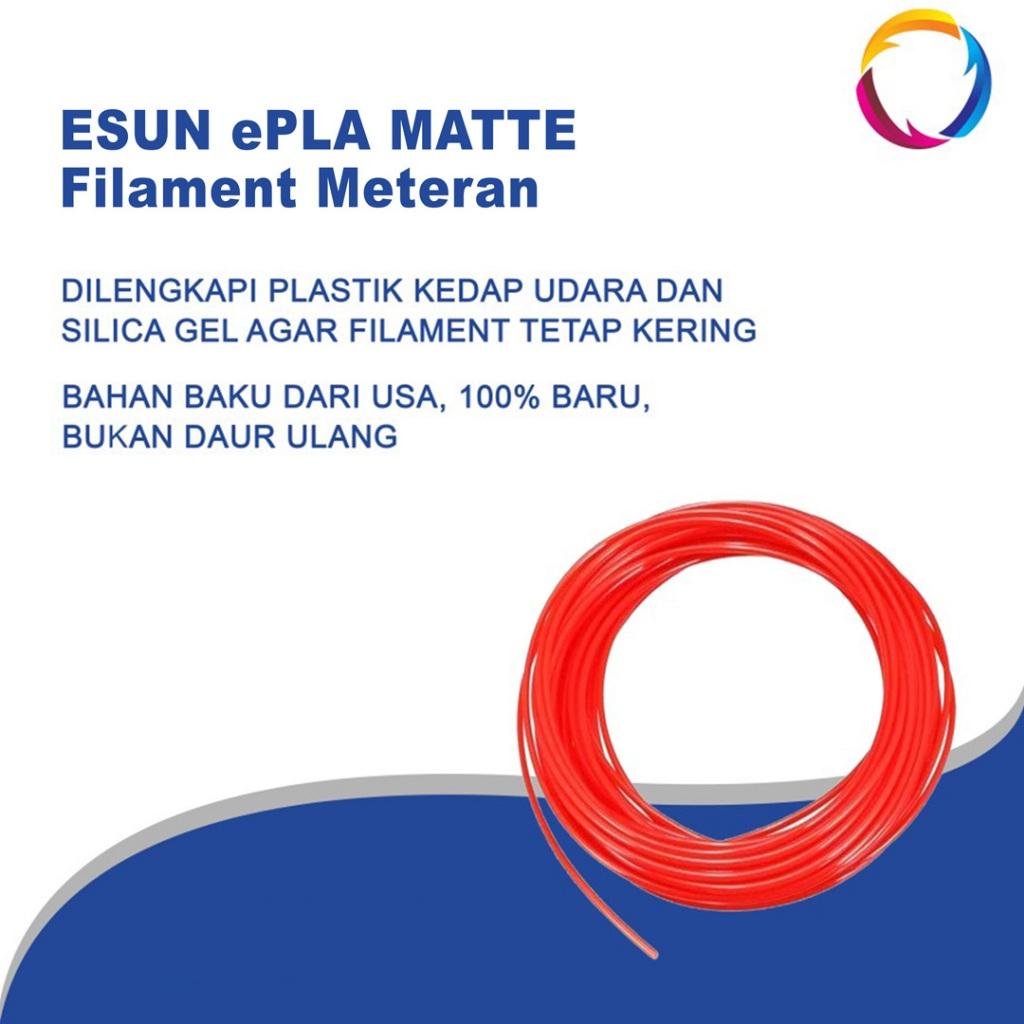 Indocart Ink Filament 3D Pen Filament ESUN ePLA MATTE/mtr (10 Meters) | Shopee Malaysia