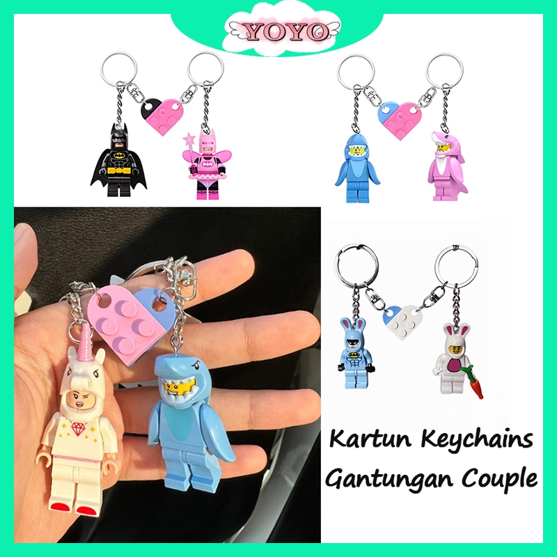 GANTUNGAN Yoyo Keychain Couple spiderman Minifigure Keychain Couple ...