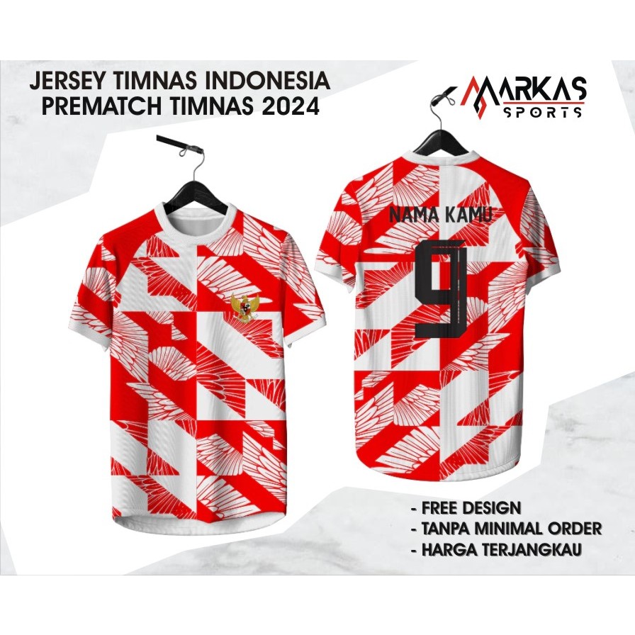 The Newest ERSPO INDONESIA National Team T-Shirt JERSEY 2024 PREMATCH ...