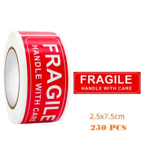MERAH Red Fragile Sticker Fragile Sticker Handle With Care | Shopee ...