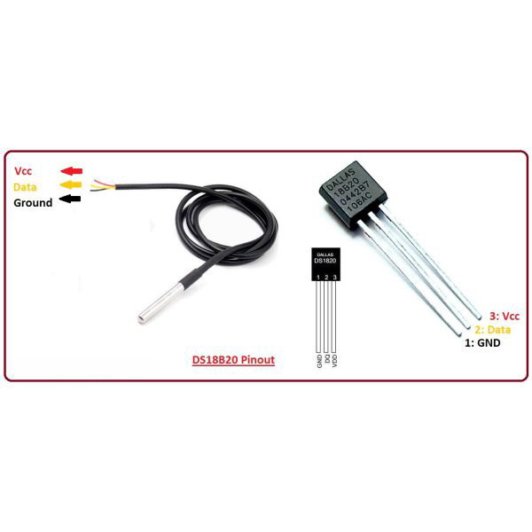 Es Temperature Sensor Probe Stainless Steel Temperature Sensor DS18B20 ...