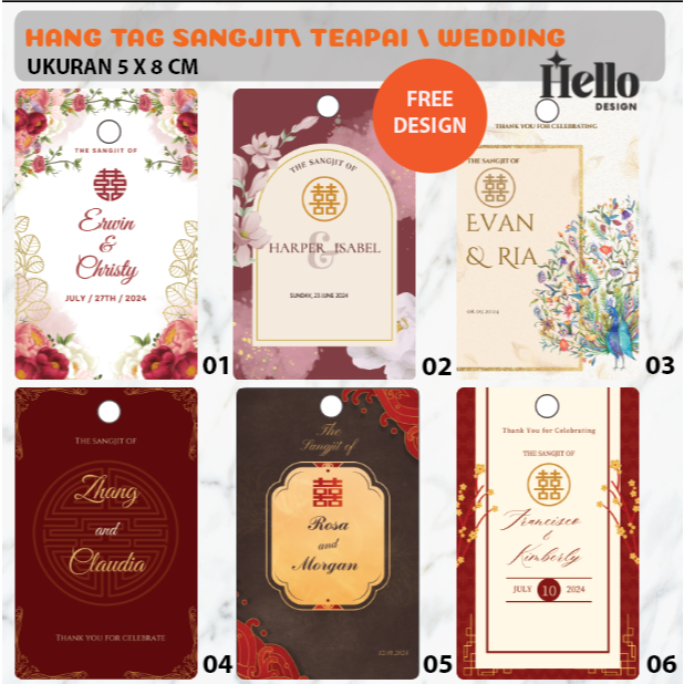 (FREE Custom) Hangtag Blank/Wedding/Tag/Thank You/Teapai | Shopee Malaysia