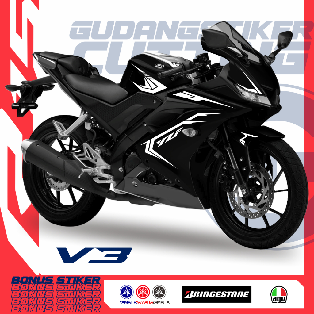 STRIPING CUTTING YAMAHA R15 V3 LIS STICKER MOTORCYCLE YZF EDITION ...