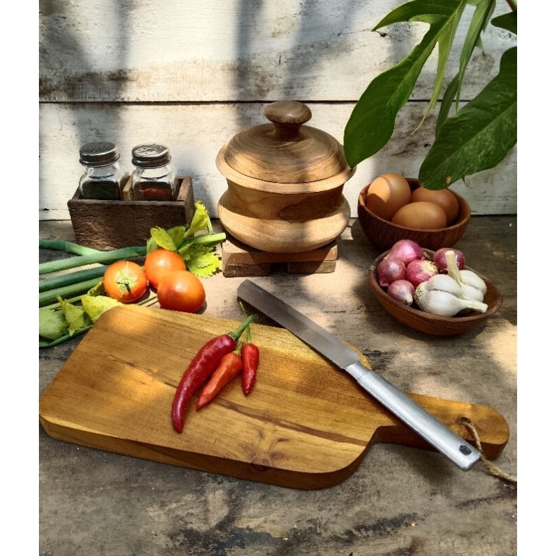 KAYU Long Reversible Teak Wood Cutting Board | Shopee Malaysia