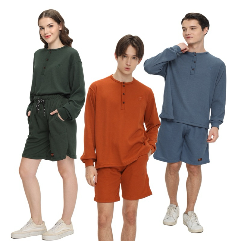 One set Henley Waffle knite Still Bravo Colab TR Unisex | Shopee Malaysia