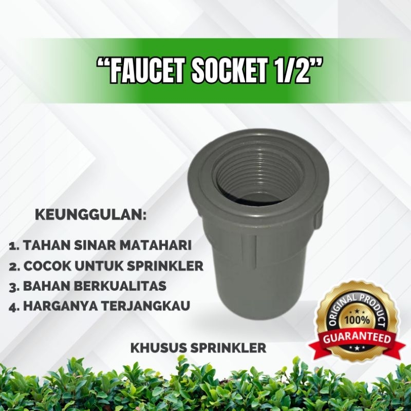 Faucet SOCKET 1/2'' (Pipe Connection to Sprinkler 1/2" inner thread ...