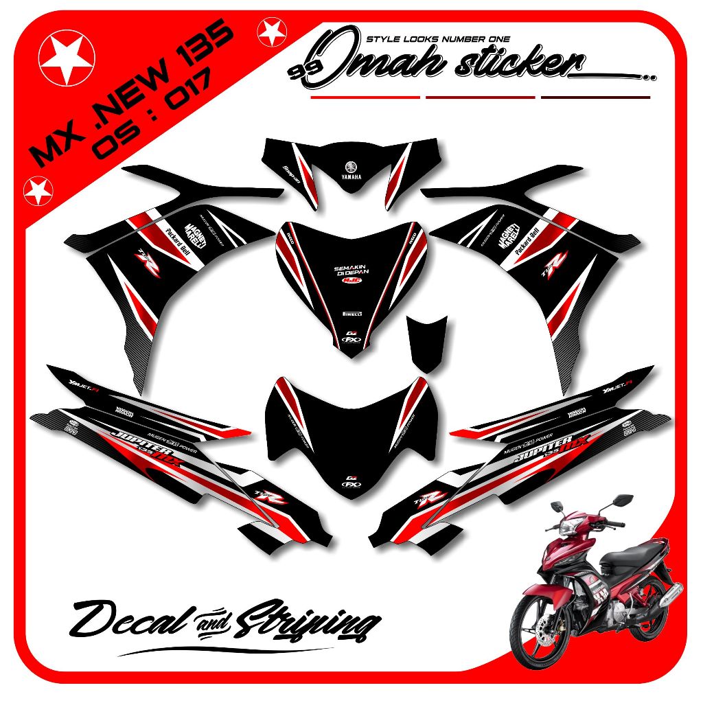 Decal Jupiter Mx 135 New Full Body, Sticker Striping New Jupiter Mx 135 ...