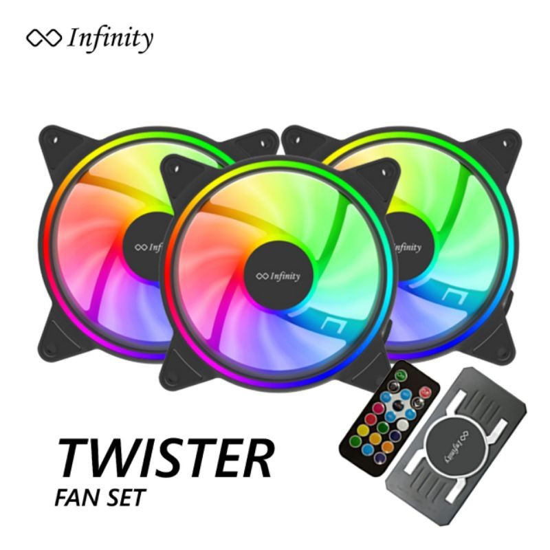 Infinity FAN SET SLIMRING TWISTER RGB (1 ARGB FAN, Controller+Remote ...