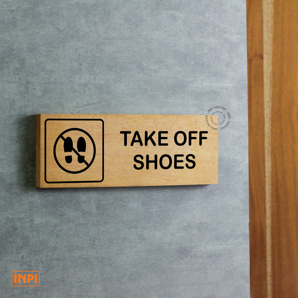 Take off shoes sign system - wall sign - take off shoes signage ...
