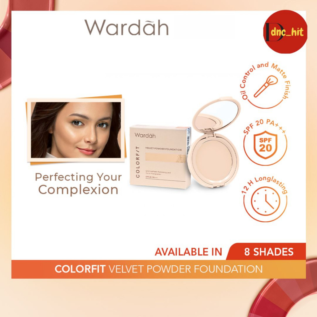 Wardah Colorfit Velvet Powder Foundation SPF 20 PA+++ 11g | Shopee Malaysia
