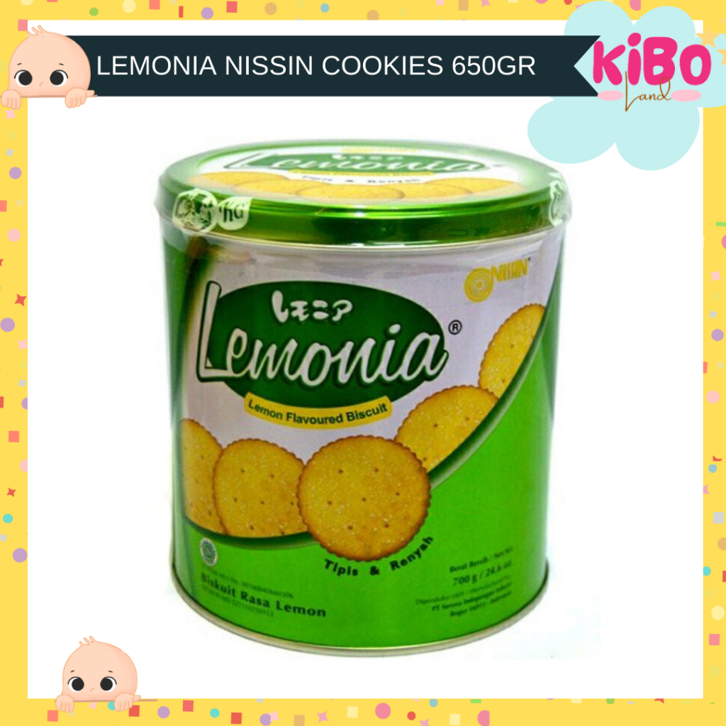 Nissin Lemonia Cookies 650gr Thin & Crispy Lemon Flavor Biscuits Canned ...