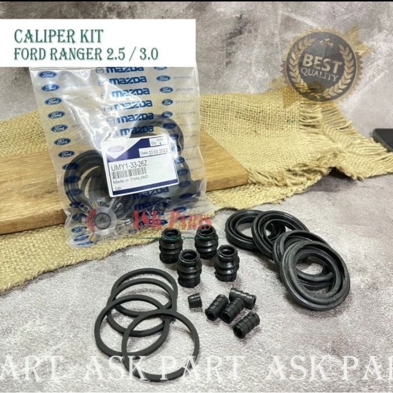 Caliper CALIPER KIT RUBBER BRAKE DISC FULL SET FORD RANGER EVEREST B50 ...