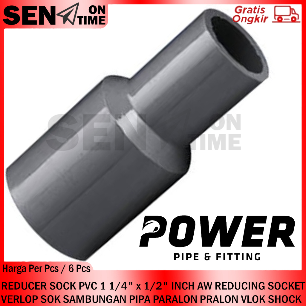 Vlok SOK 1 1/4" X 1/2" VERLOP SOCK REDUCER PVC 1 1/4X1/2 INCH REDUCING ...