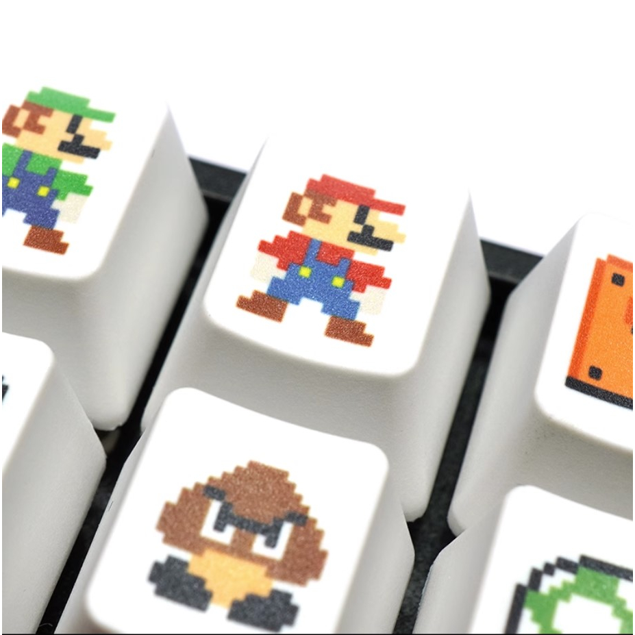 Mario Bros Keycaps Mechanical keyboard, Artisan custom keycap mario ...