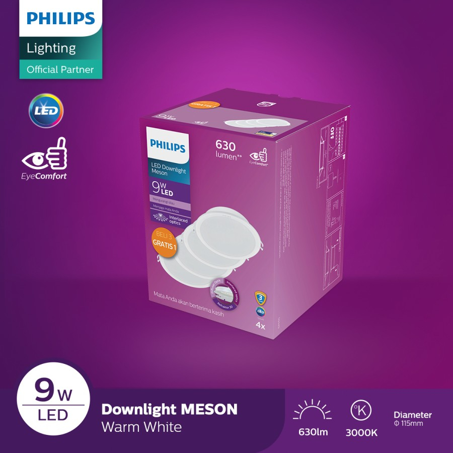 Philips Meson Multipack LED Downlight 59449 105 9W | Shopee Malaysia