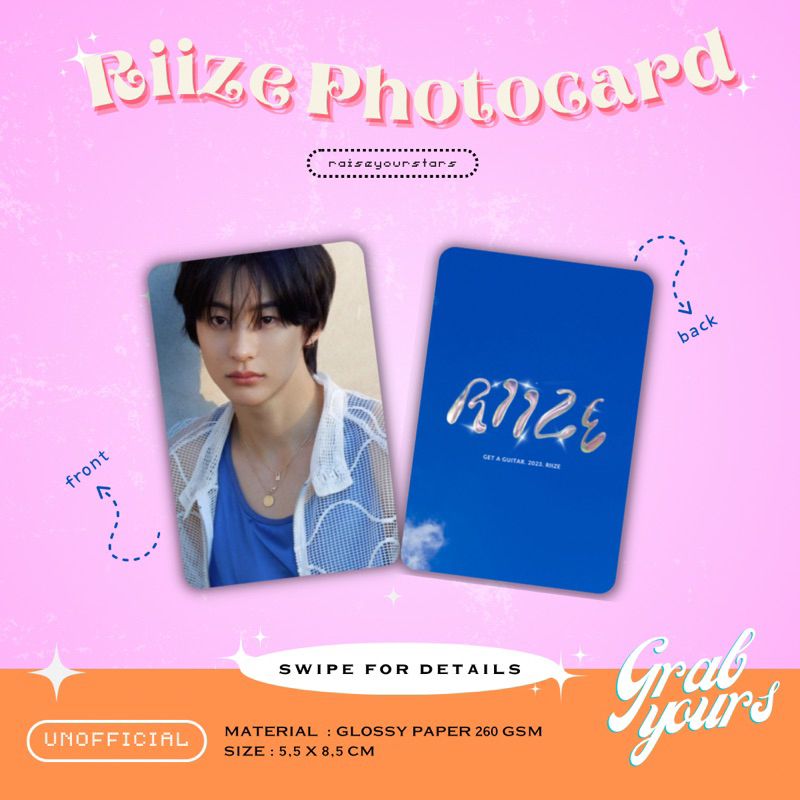 Riize TWO SIDED GLOSSY PHOTOCARD SHOTARO ANTON SOHEE WONCIN SEUNGHAN EUNSEOK SUNGCHAN | Shopee ...