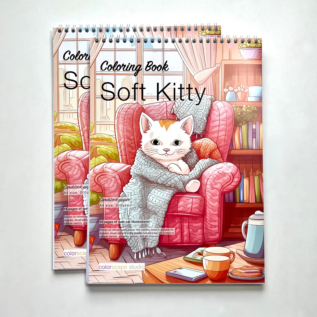 Colorscape Soft Kitty Coloring Book - for Markers & Mixed Media ...