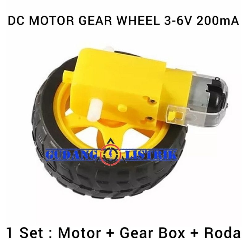 Dc Motor + Gear Box + Wheels 1 Set for Arduino and Robotic Projects 3 ...