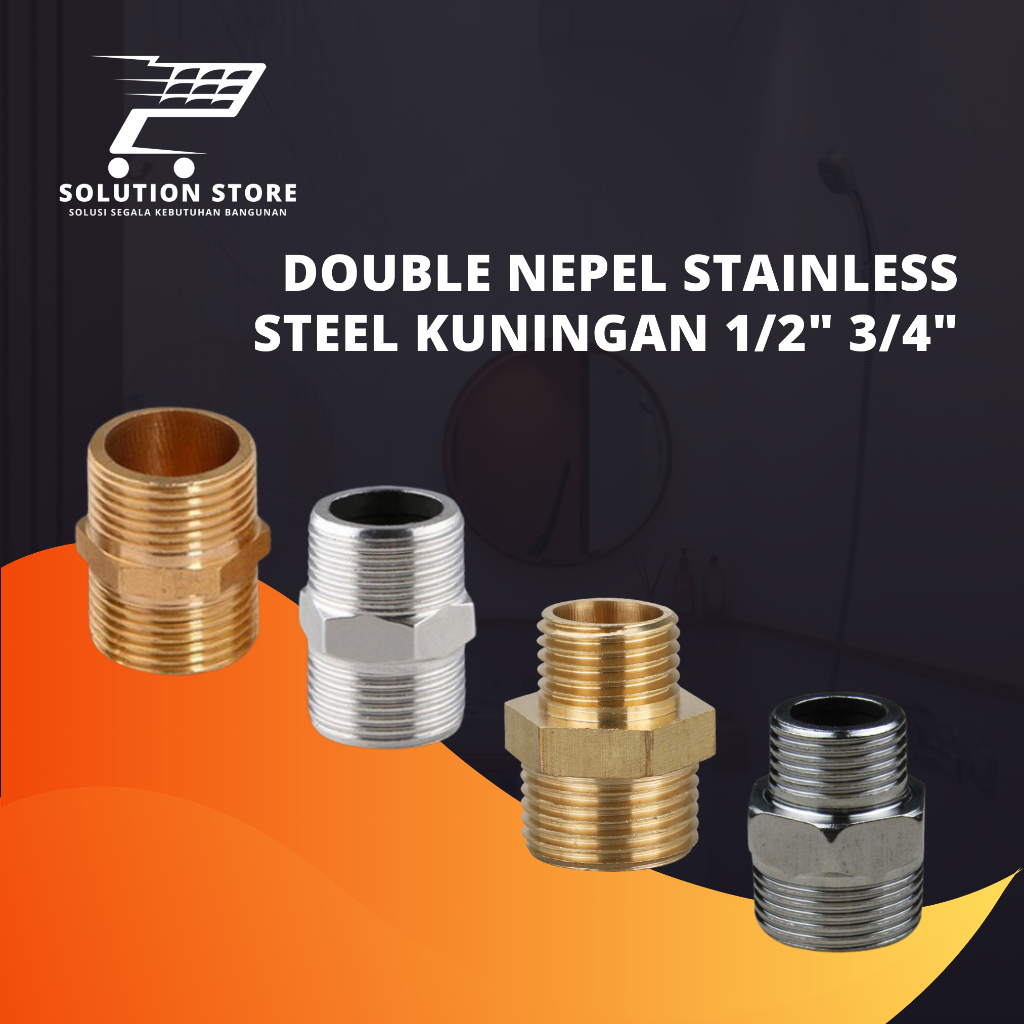 Double nipple stainless steel Double nipple 1/2" (inch) | Shopee Malaysia